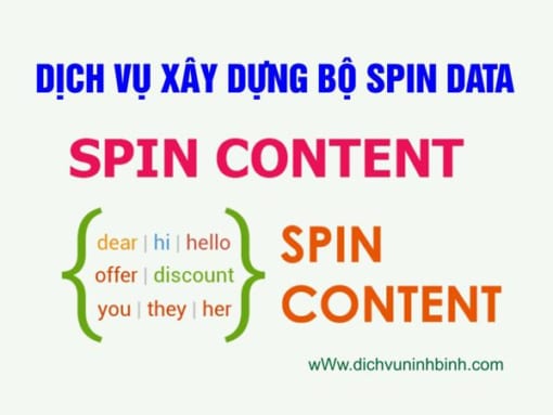 Dịch Vụ Nhận xây dựng Data Spin Content theo từng chuyên nghành